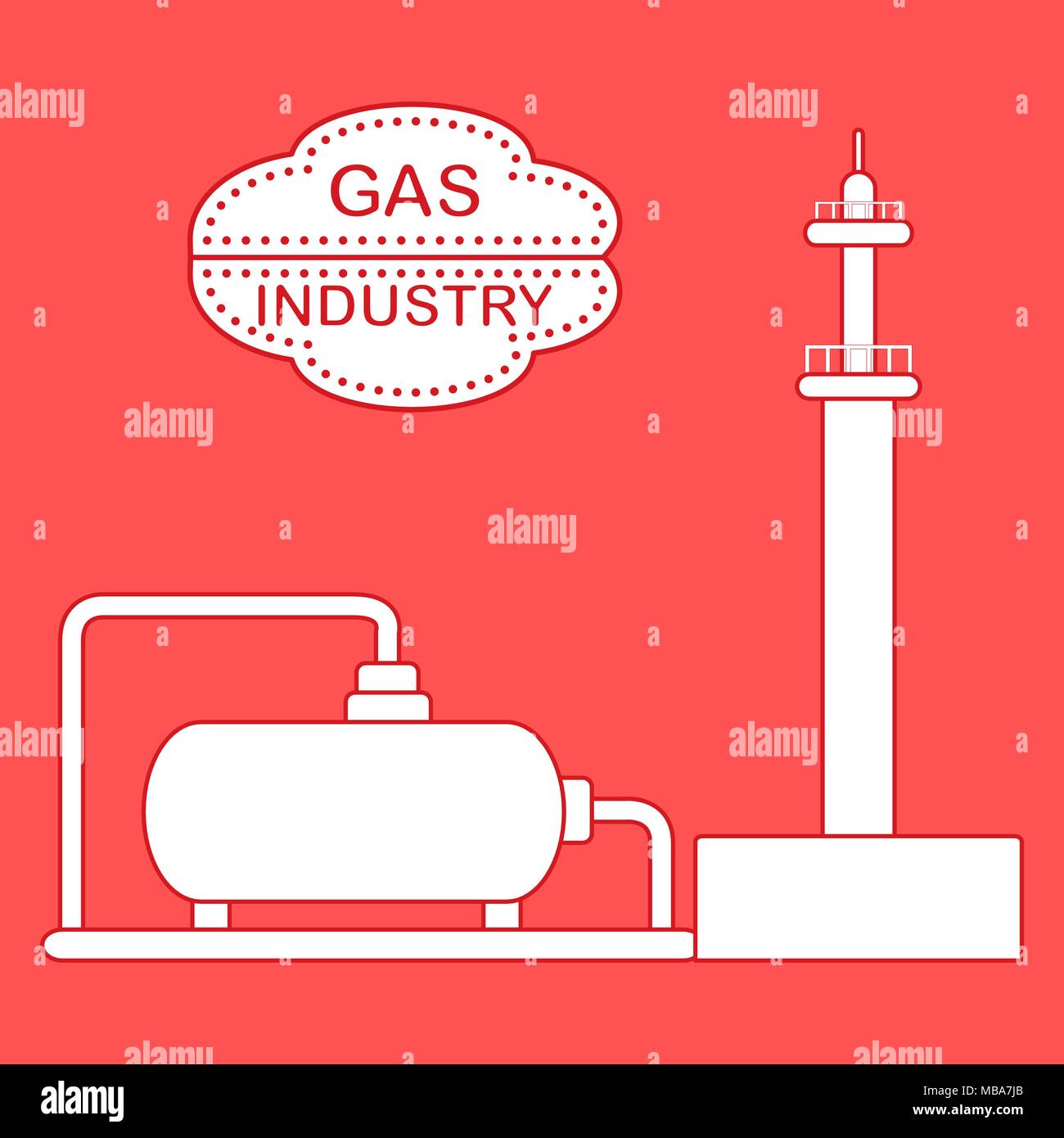 Gas processing plant. Gas storage tank. Design for announcement ...