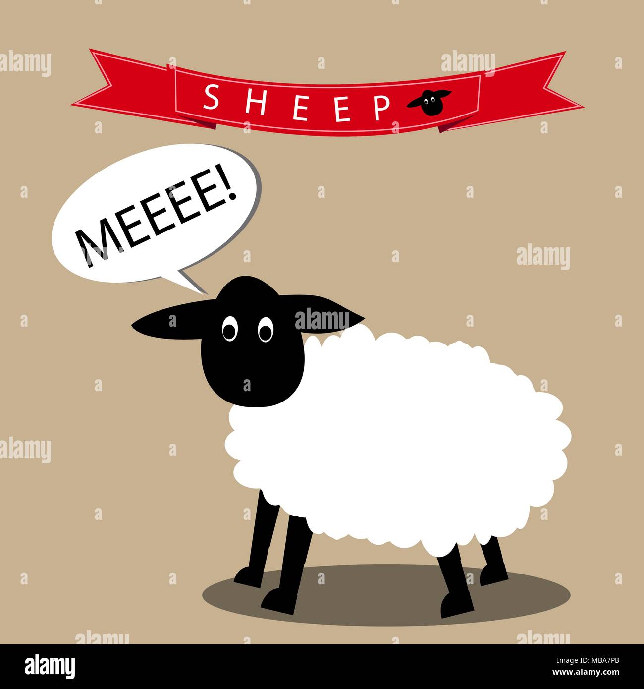 Sheep say sleepy. sheep with speech bubble. illustration design Stock ...