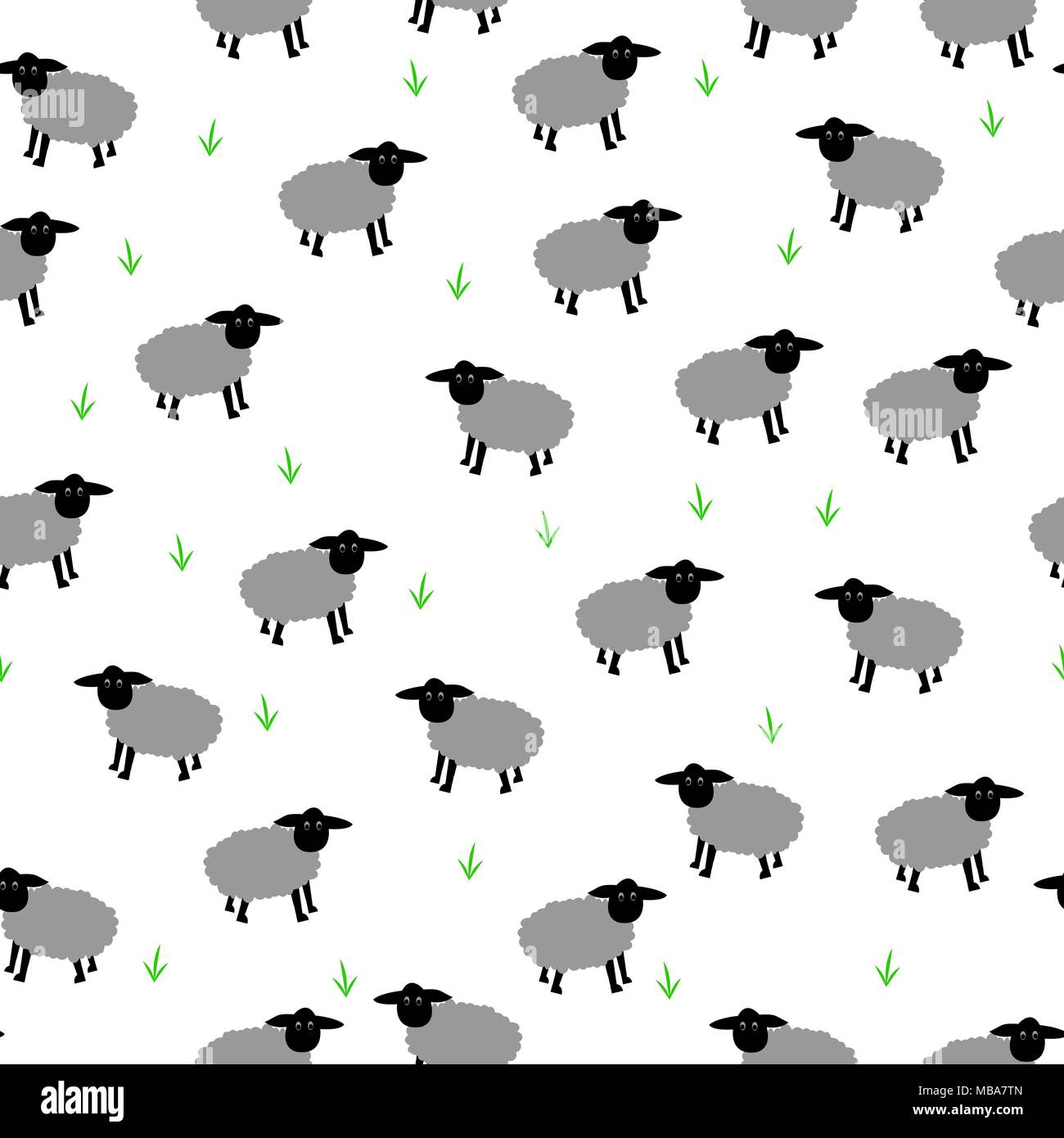 cute sheep seamless pattern on white background. illustration design Stock Vector Image & Art ...