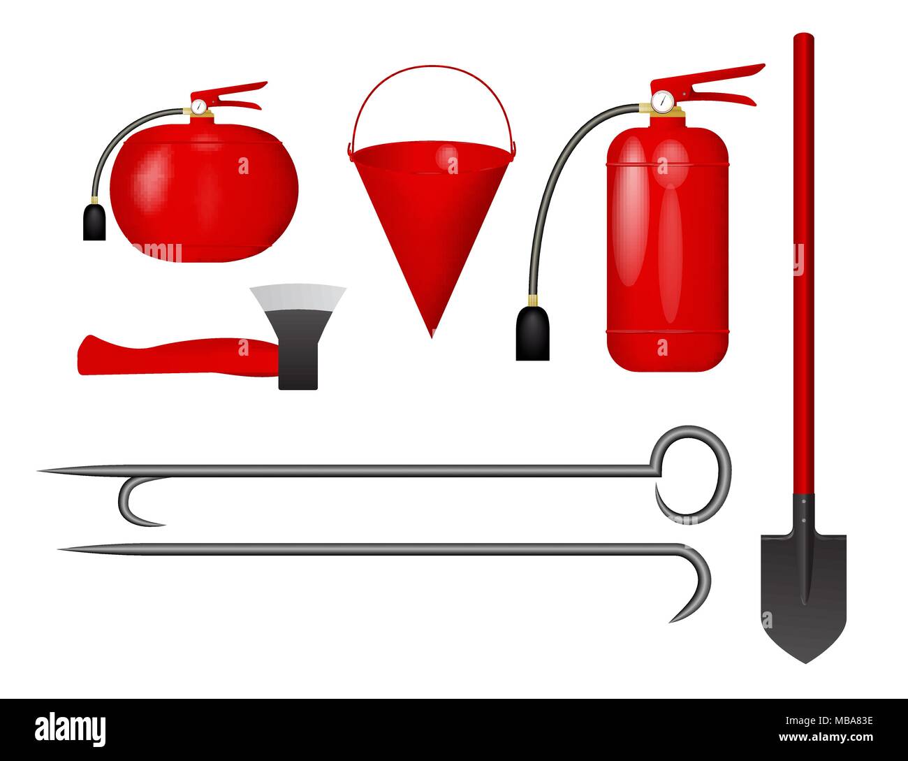 Set of fire tools red Stock Vector Image & Art - Alamy