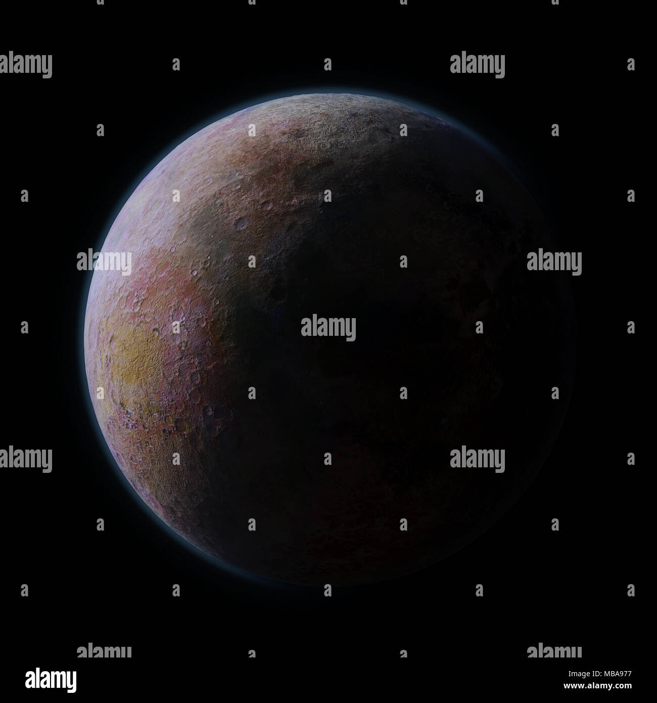 habitable exoplanet isolated on black background (3d illustration ...