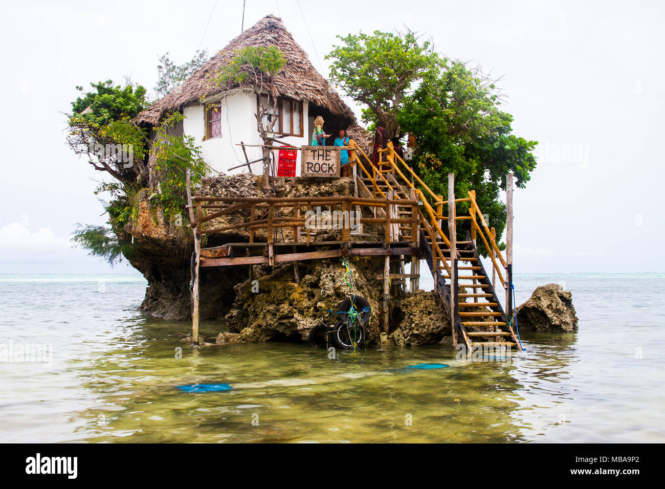 ZANZIBAR, TANZANIA - JANUARY 05: View of the Indian Ocean with The Rock ...
