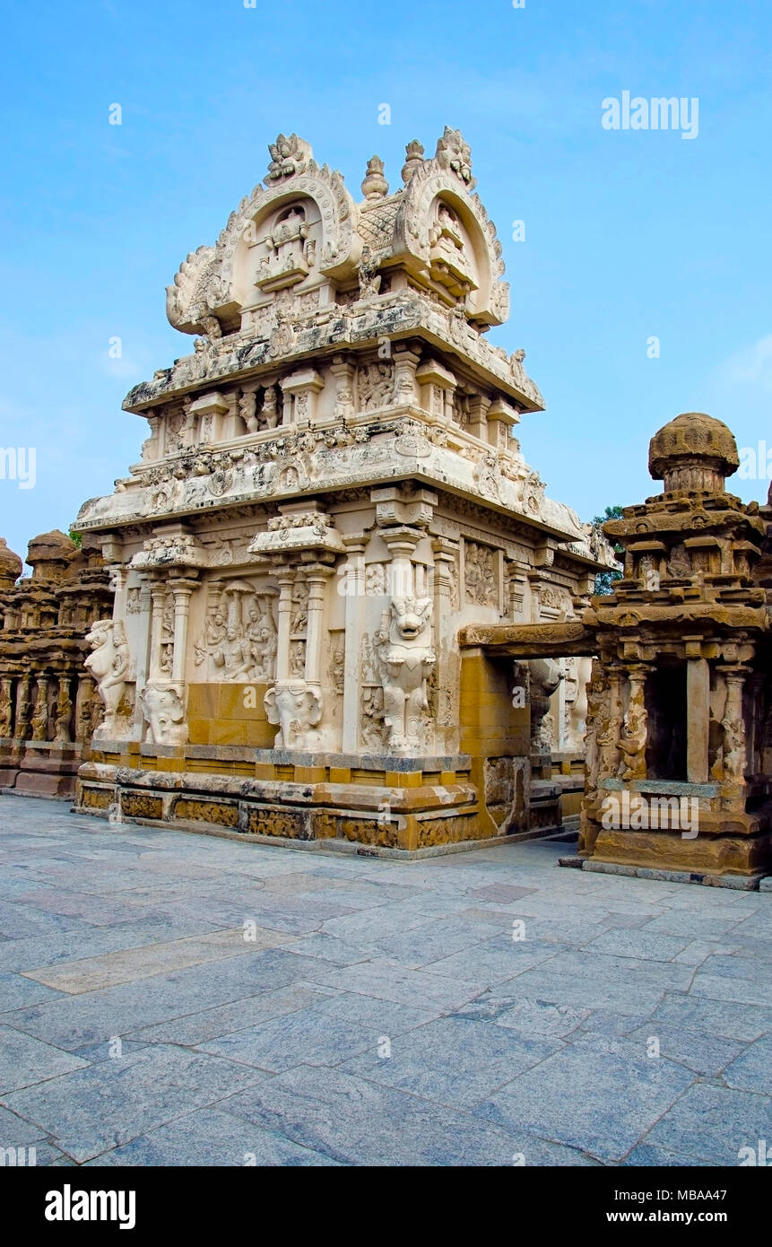 The Kanchi Kailasanathar temple, Kanchipuram, Tamil Nadu, India. Oldest ...