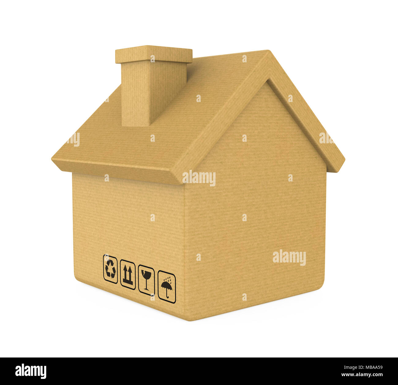 Cardboard Box House Isolated (Moving House Concept Stock Photo - Alamy