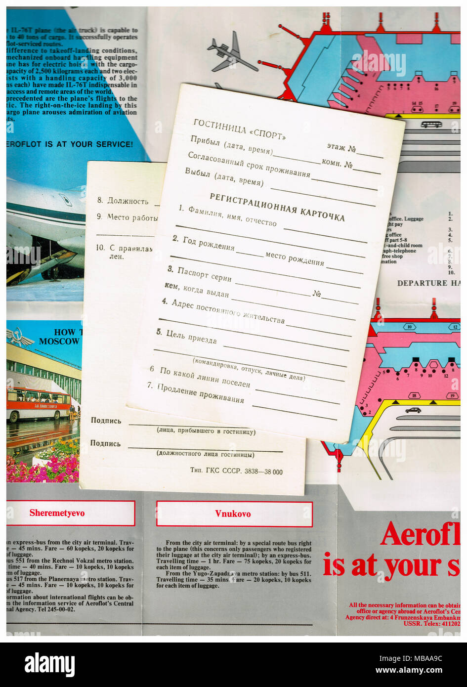 Boarding pass nd Russian visa forms displayed on a map of Moscow ...