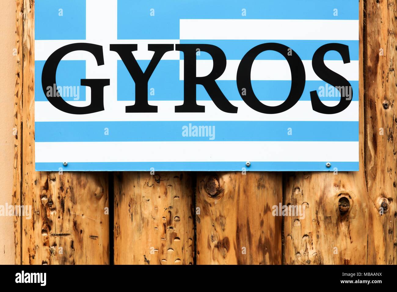 Gyros sign hi-res stock photography and images - Alamy