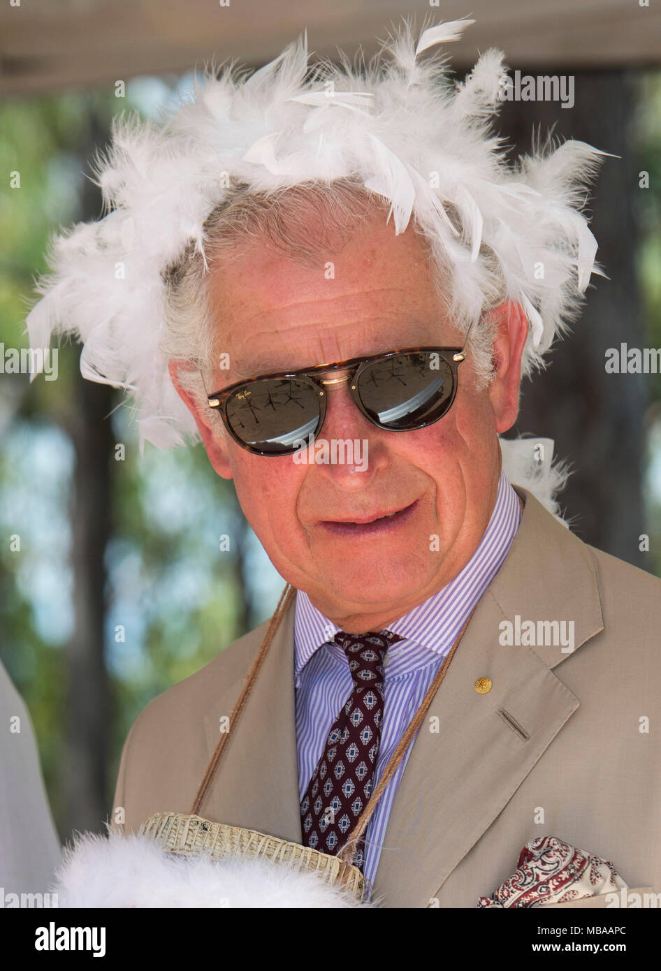 The Prince of Wales wears a mulka string, a feather stringed headband ...