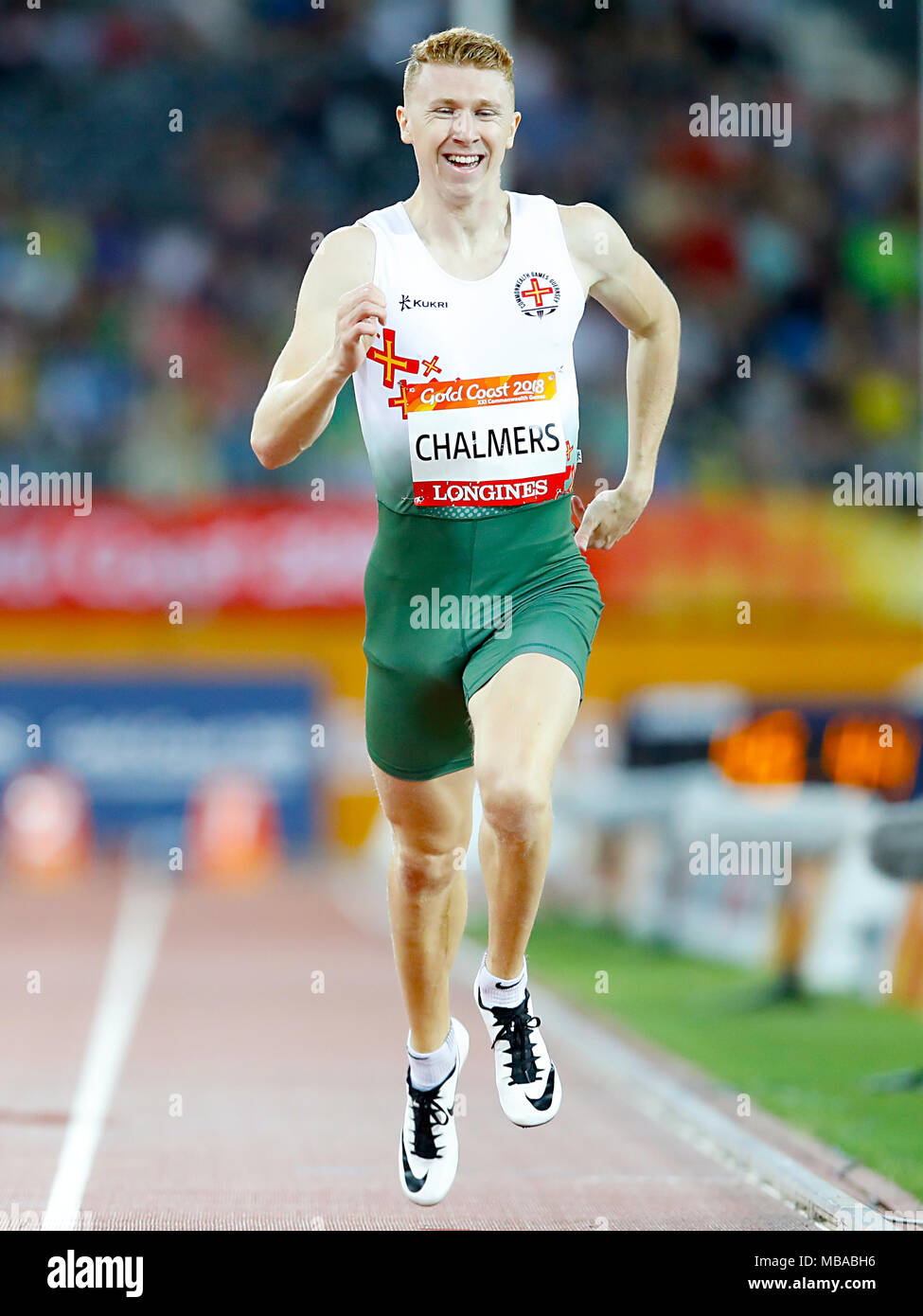 Guernsey's Cameron Chalmers competes in the Men's 400m Semifinal 3 at ...