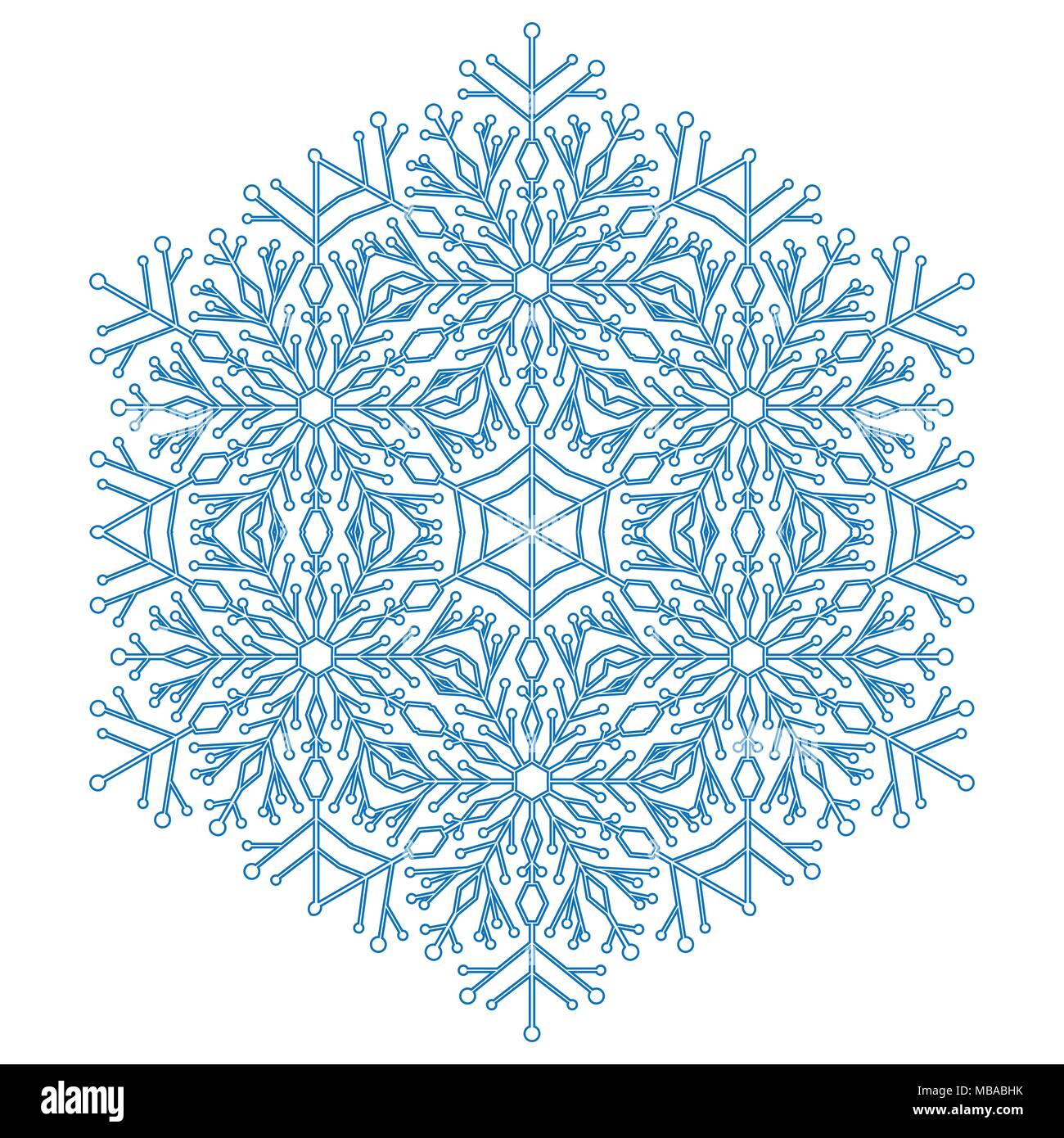 Pretty vector round snowflake Stock Vector Images - Alamy