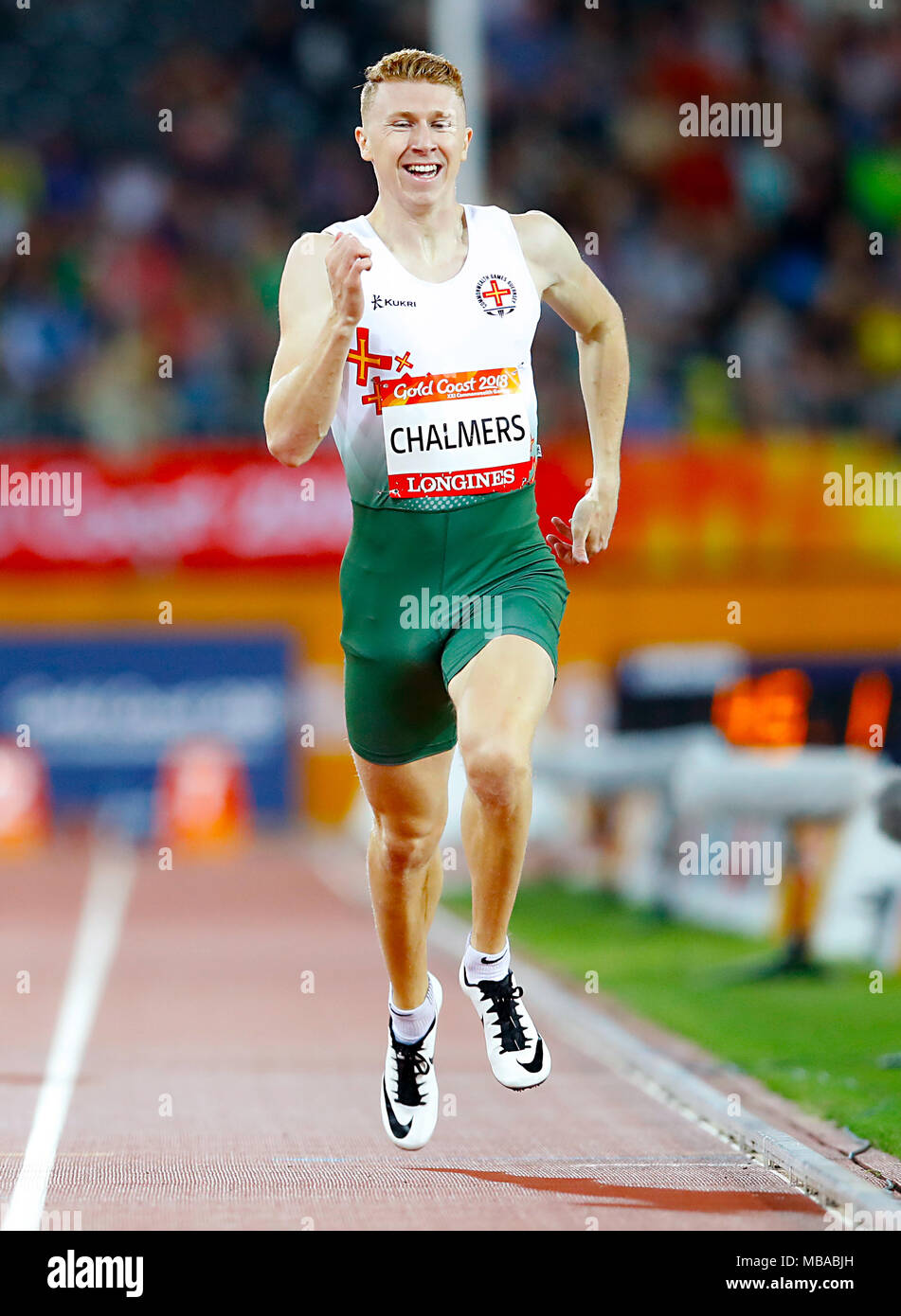 Guernsey's Cameron Chalmers competes in the Men's 400m Semifinal 3 at ...
