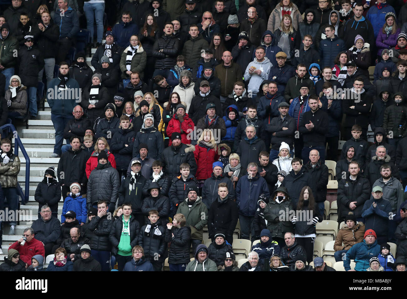 Derby County fans in the stands Stock Photo - Alamy