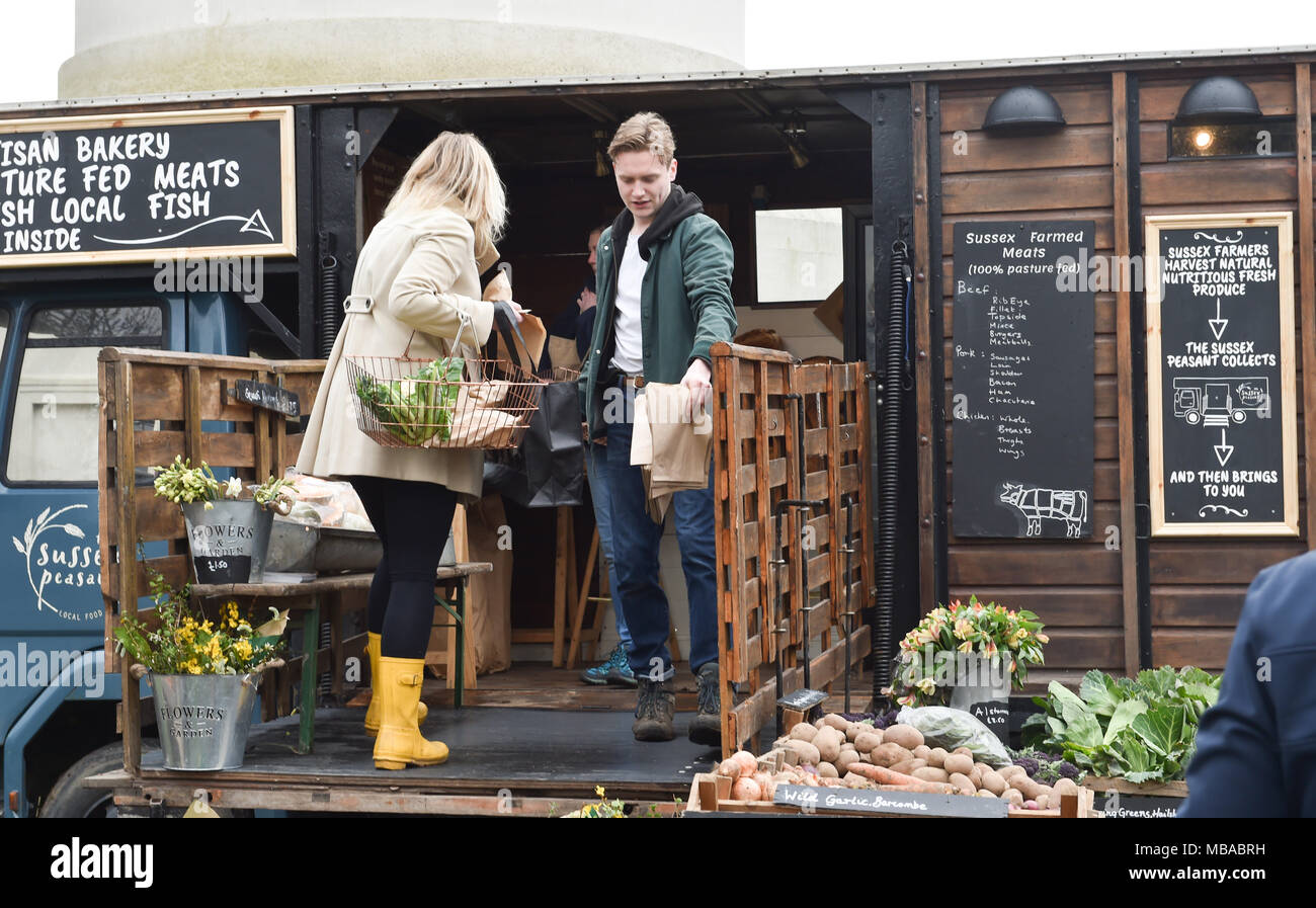 The Sussex Peasant mobile farm shop set up beside the Pepper Pot at ...