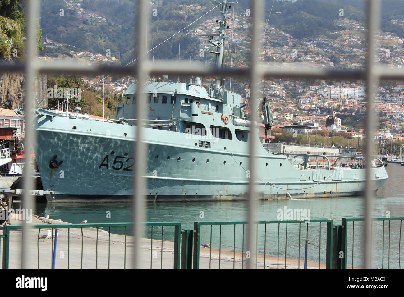 NRP Schultz Xavier in the harbor on Madeira Island, Portugal Stock ...