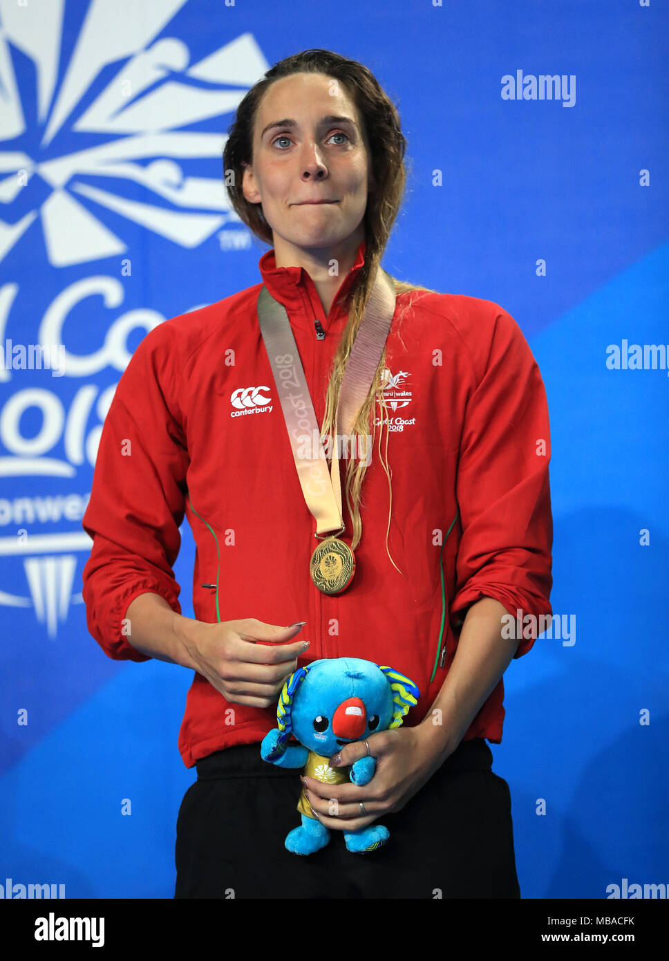 Wales' Alys Thomas with her Gold medal won in the women's 200 metres ...