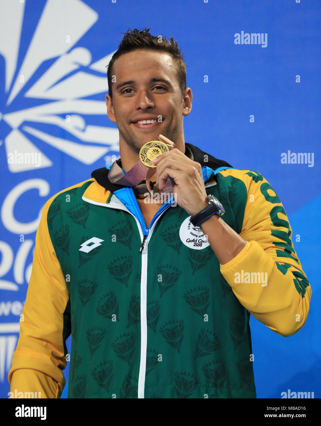 South Africa's Chad Le Clos celebrates winning Gold in the Men's 100m ...