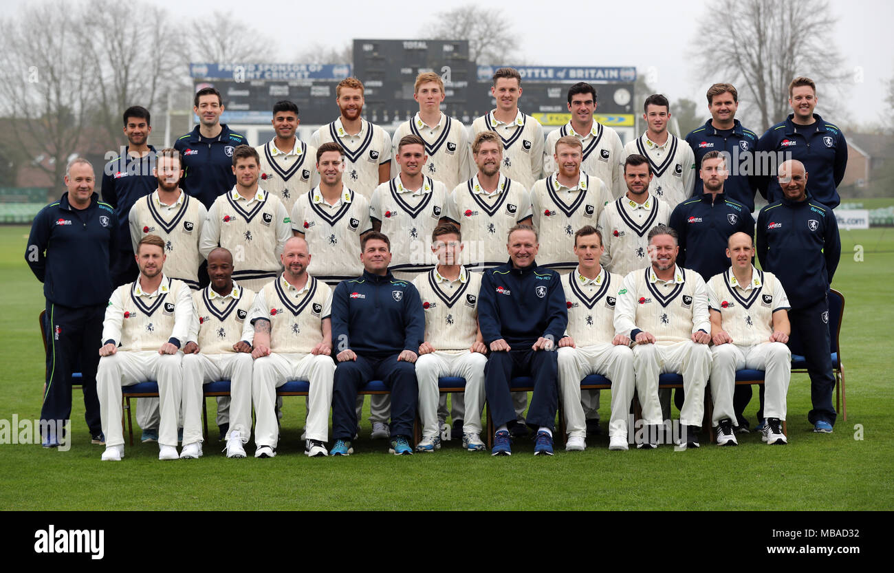 Kent players, coaches and staff pose for a team picture during the ...