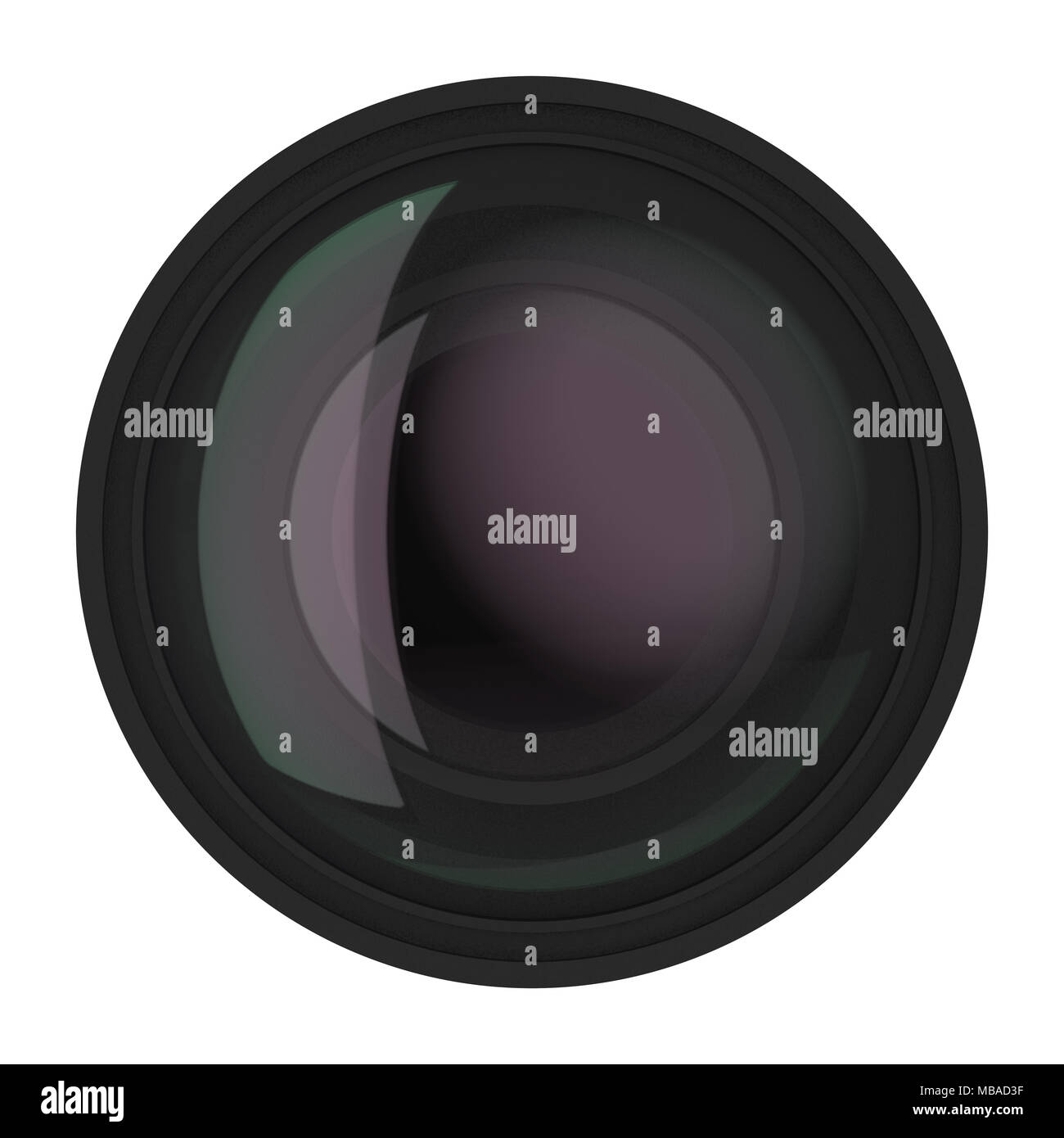 3d rendering black camera lens on white background Stock Photo - Alamy