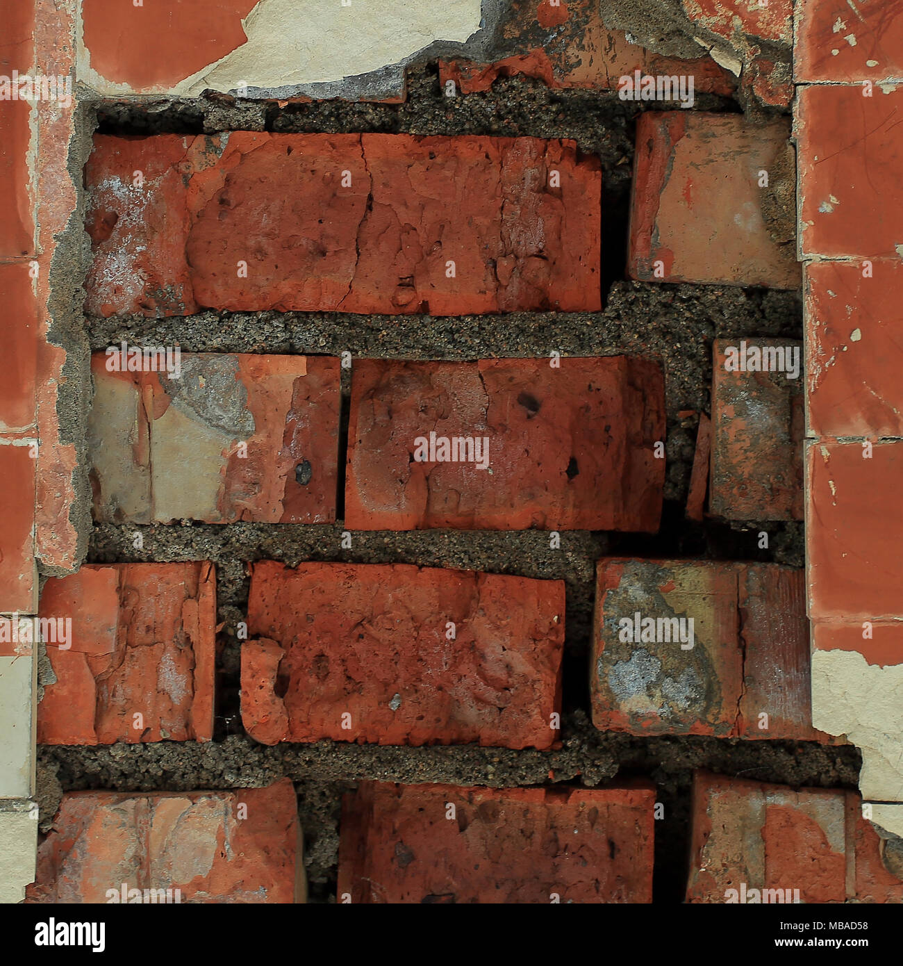 close up. fragment of an ancient brick wall Stock Photo - Alamy