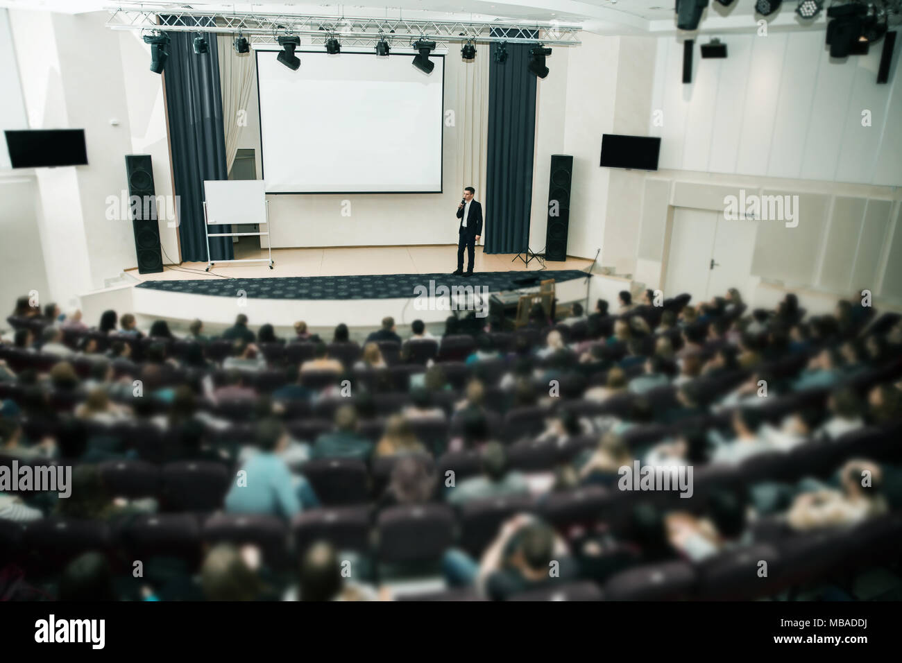 Speaker at Business Conference and Presentation. Audience the ...