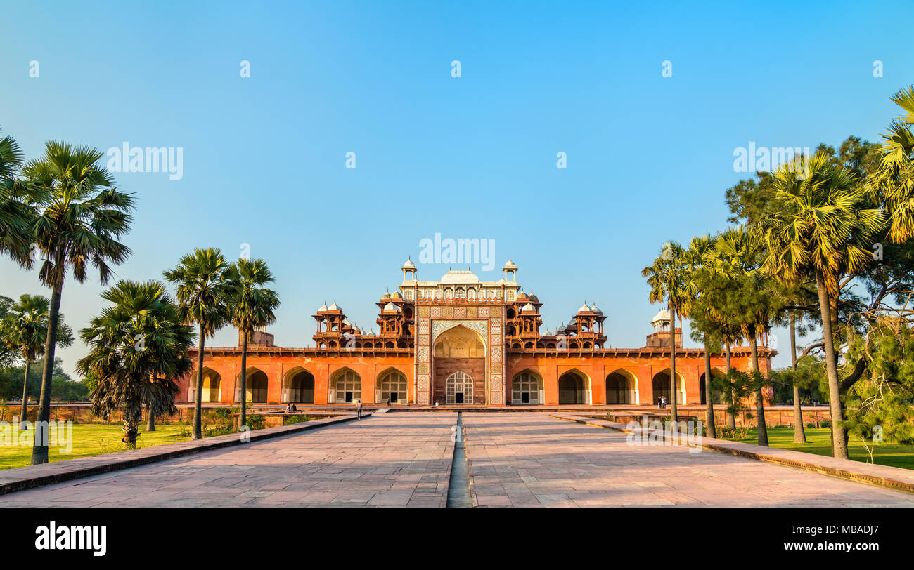 Tomb of Akbar the Great at Sikandra Fort in Agra, India Stock Photo - Alamy
