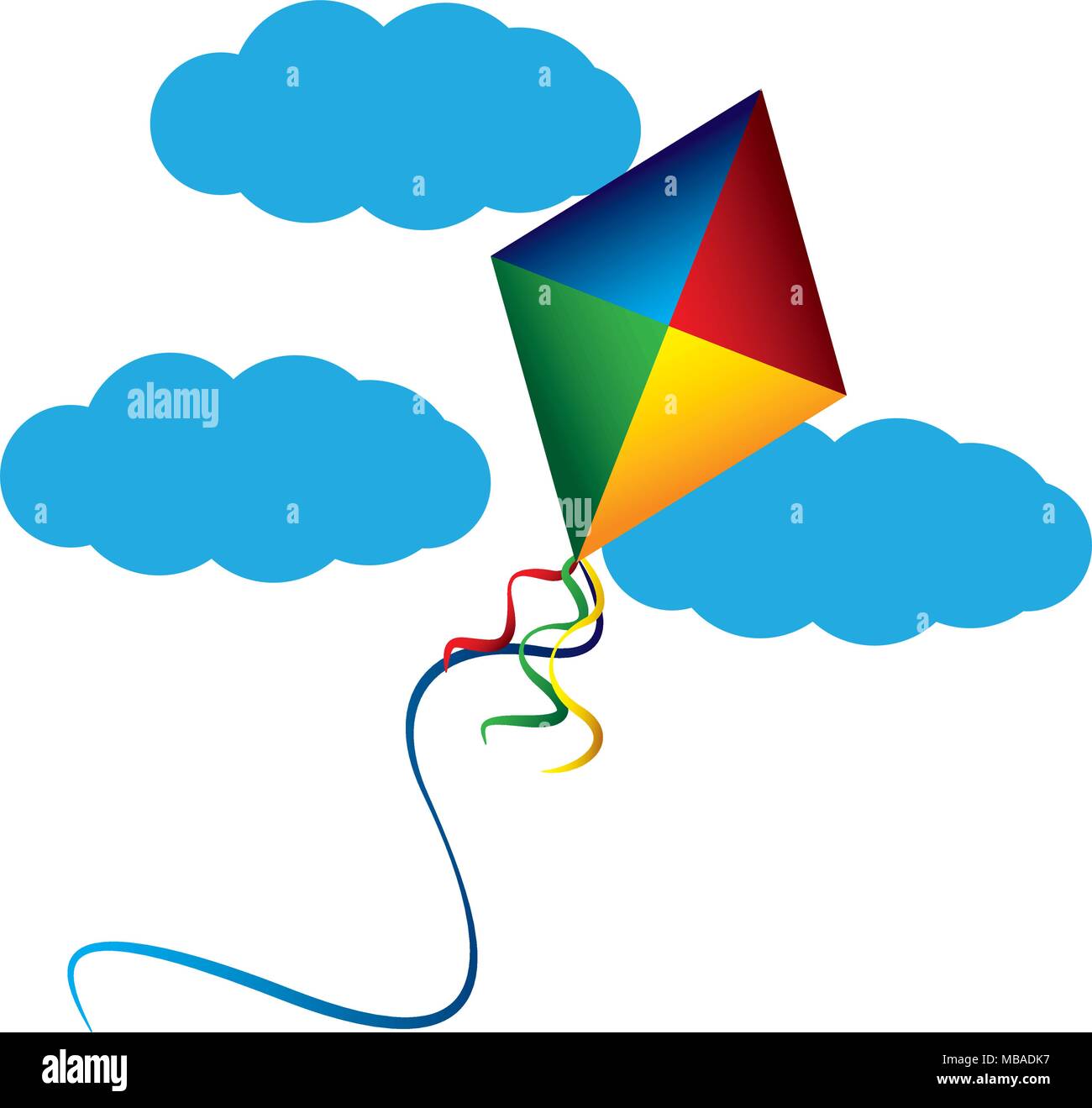 kite flying with clouds Stock Vector Image & Art - Alamy