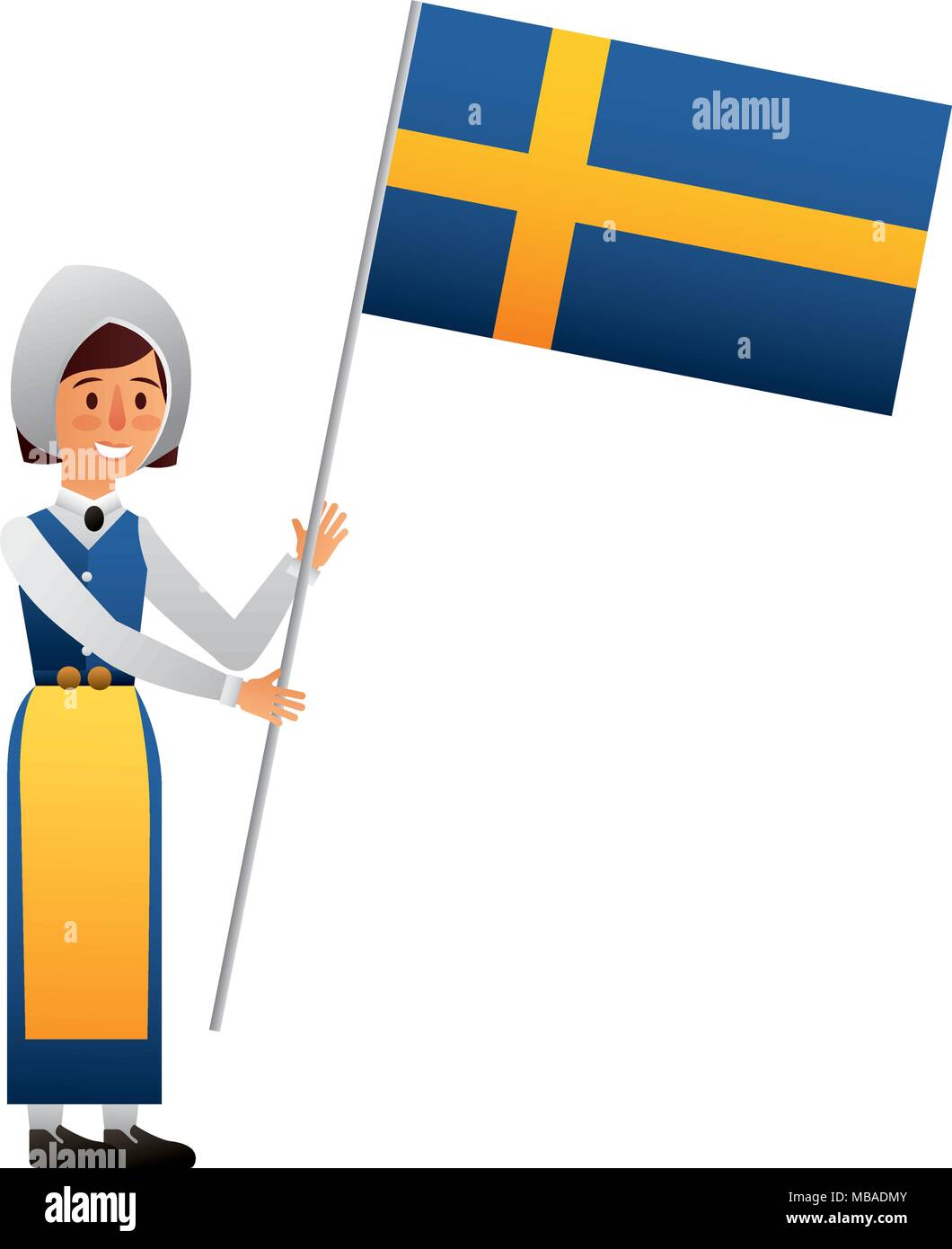 Swedish woman with flag character icon Stock Vector Image & Art - Alamy