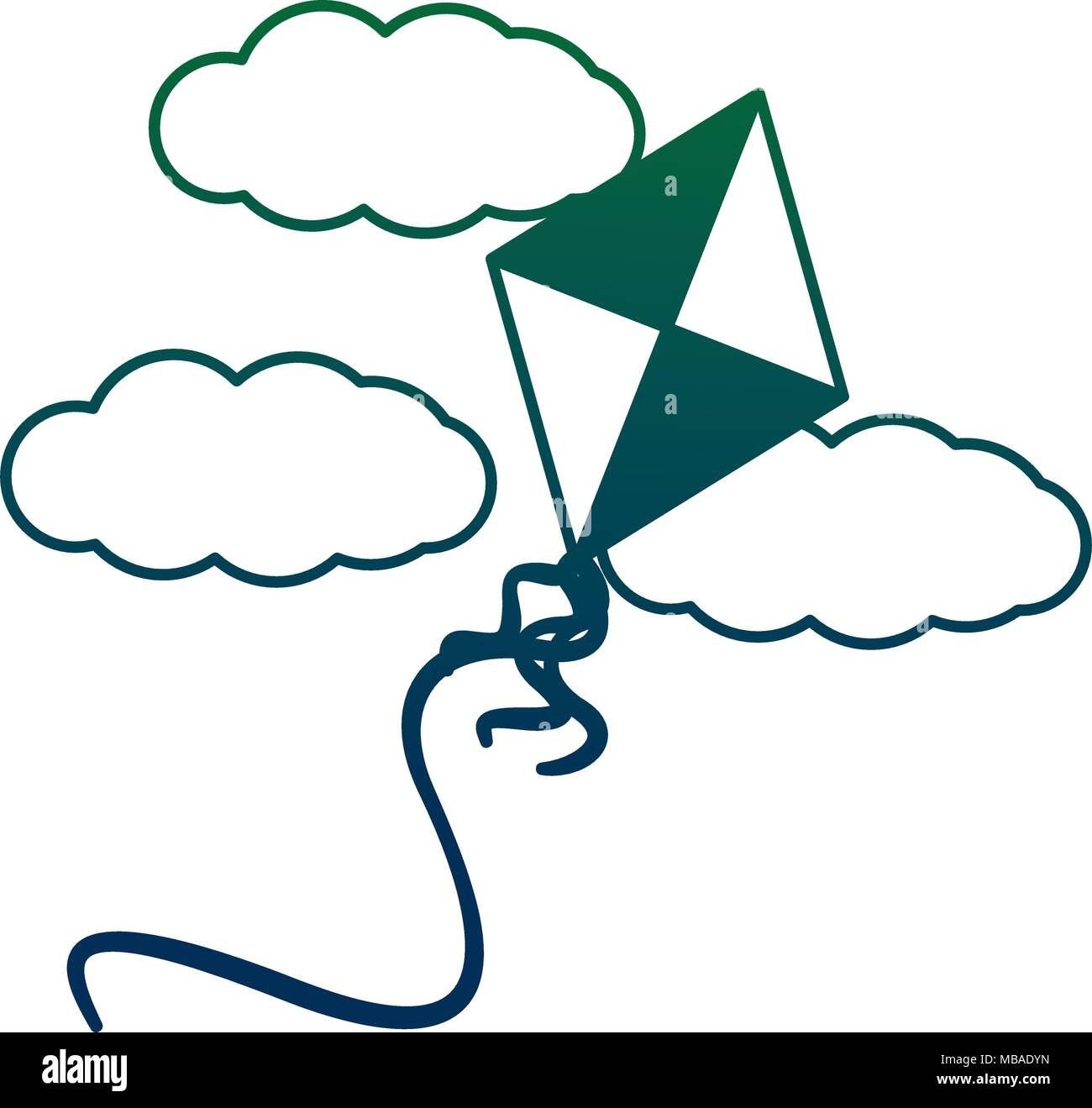 kite flying with clouds Stock Vector Image & Art - Alamy