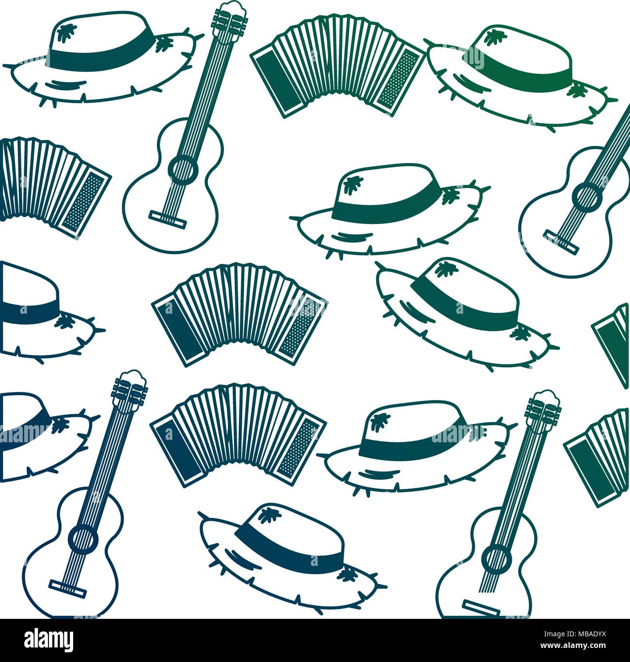 guitar and accordion pattern background Stock Vector Image & Art - Alamy