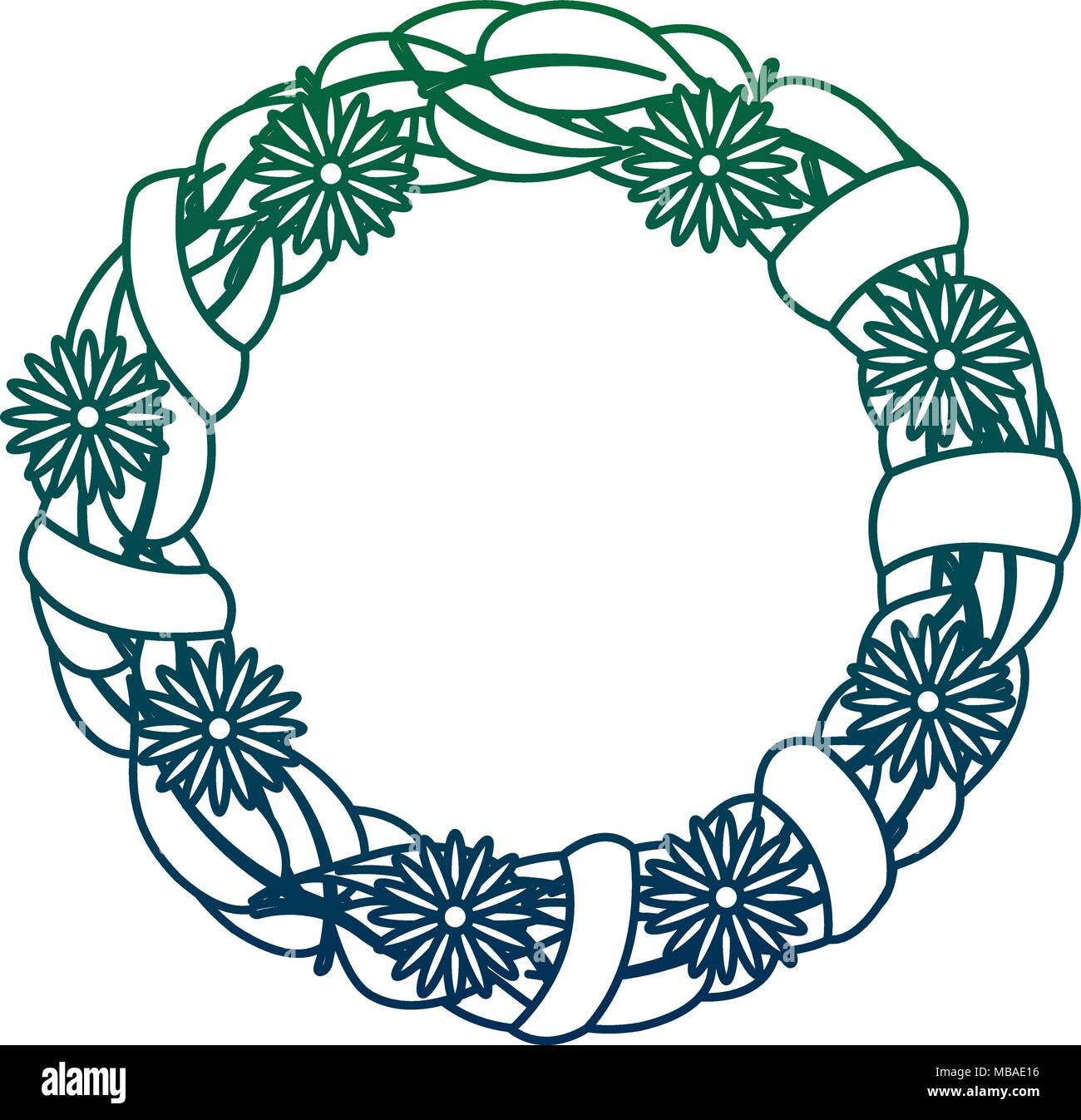 floral wreath crown with ribbon Stock Vector Image & Art - Alamy
