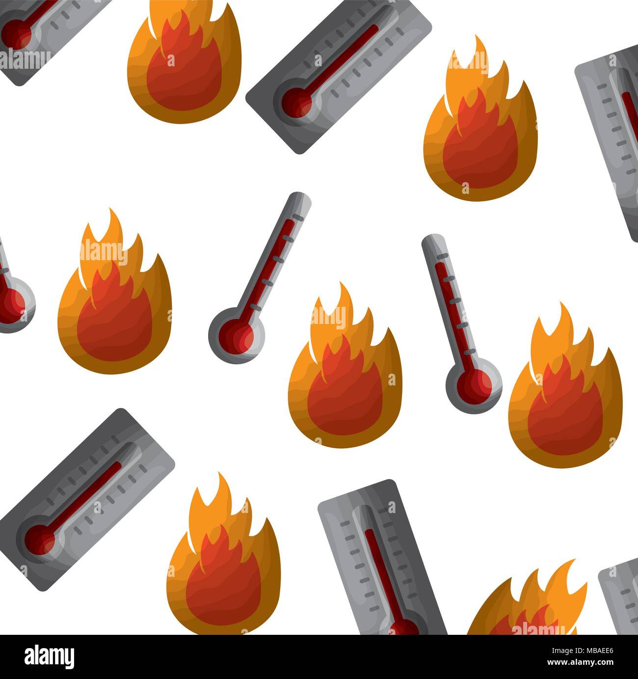 thermometers measure and flames pattern Stock Vector Image & Art - Alamy