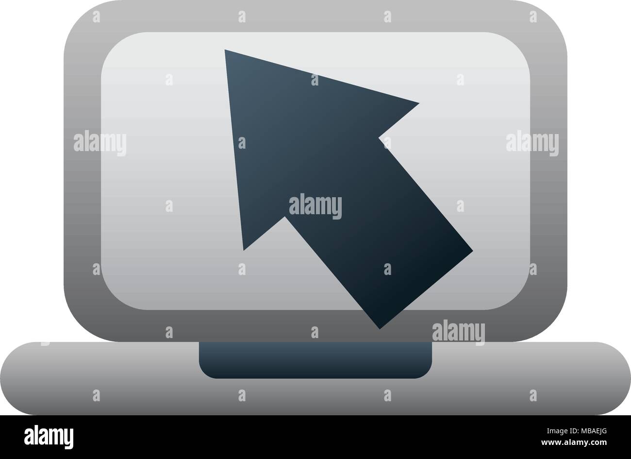 laptop device with cursor arrow pointer Stock Vector Image & Art - Alamy