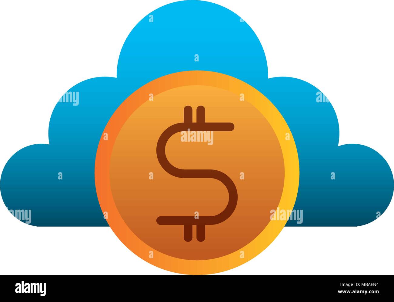 cloud computing with coin money Stock Vector Image & Art - Alamy
