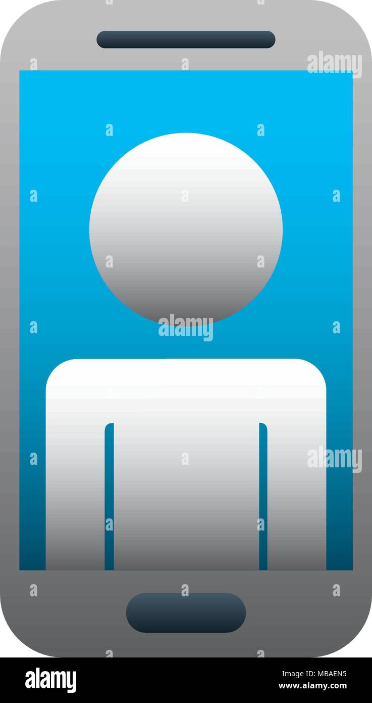 smartphone with avatar on screen Stock Vector Image & Art - Alamy