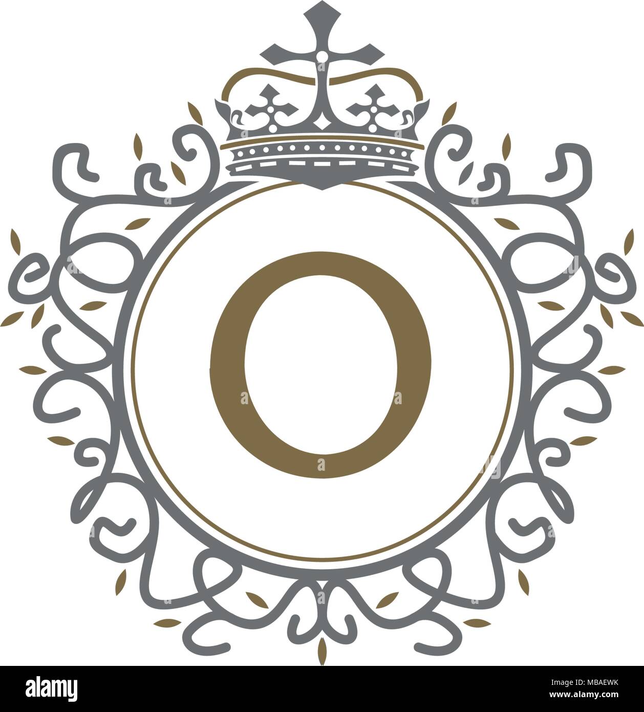 Crown Leaf Logo Initial O Stock Vector Image & Art - Alamy