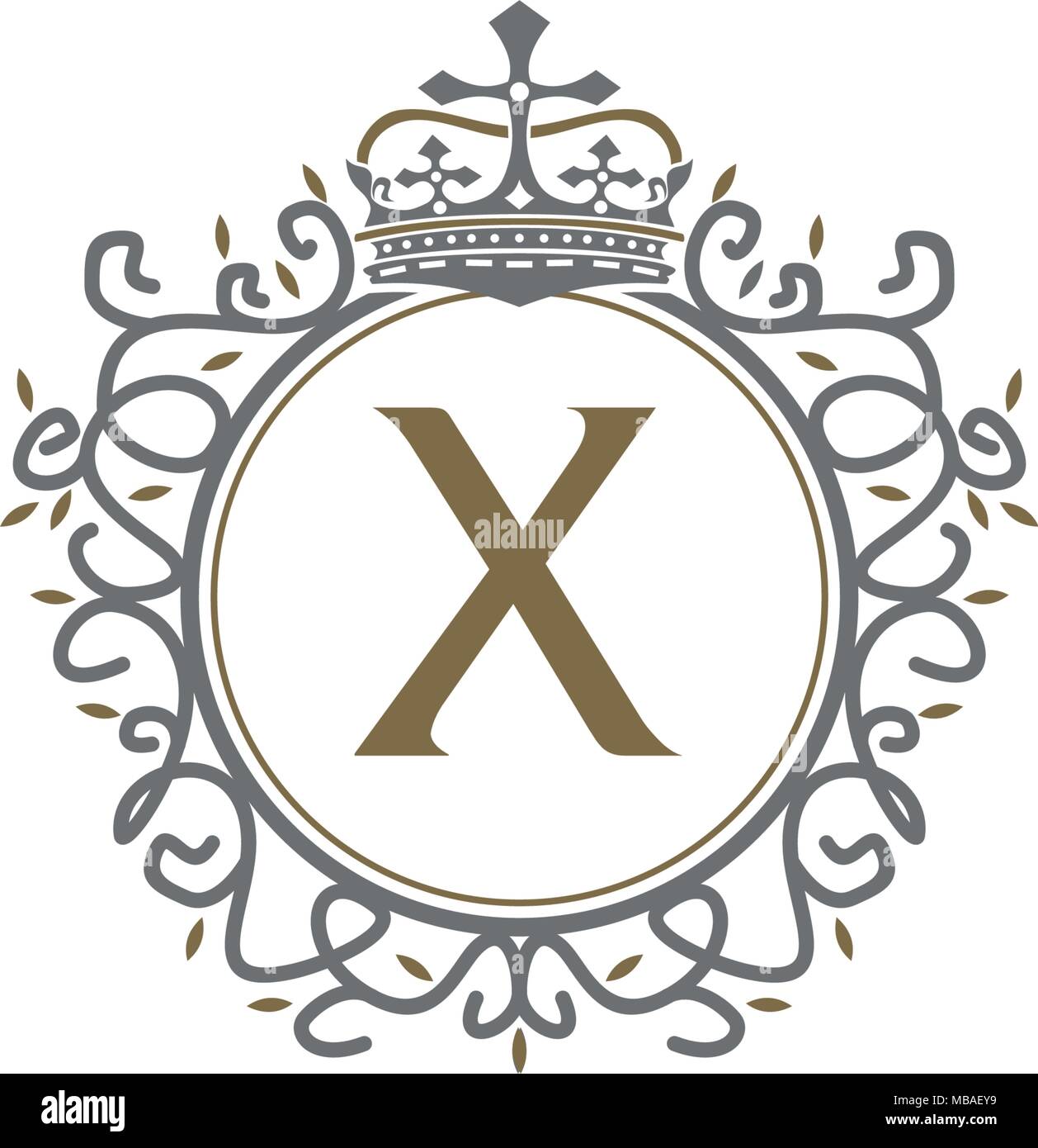 Crown Leaf Logo Initial X Stock Vector Image & Art - Alamy