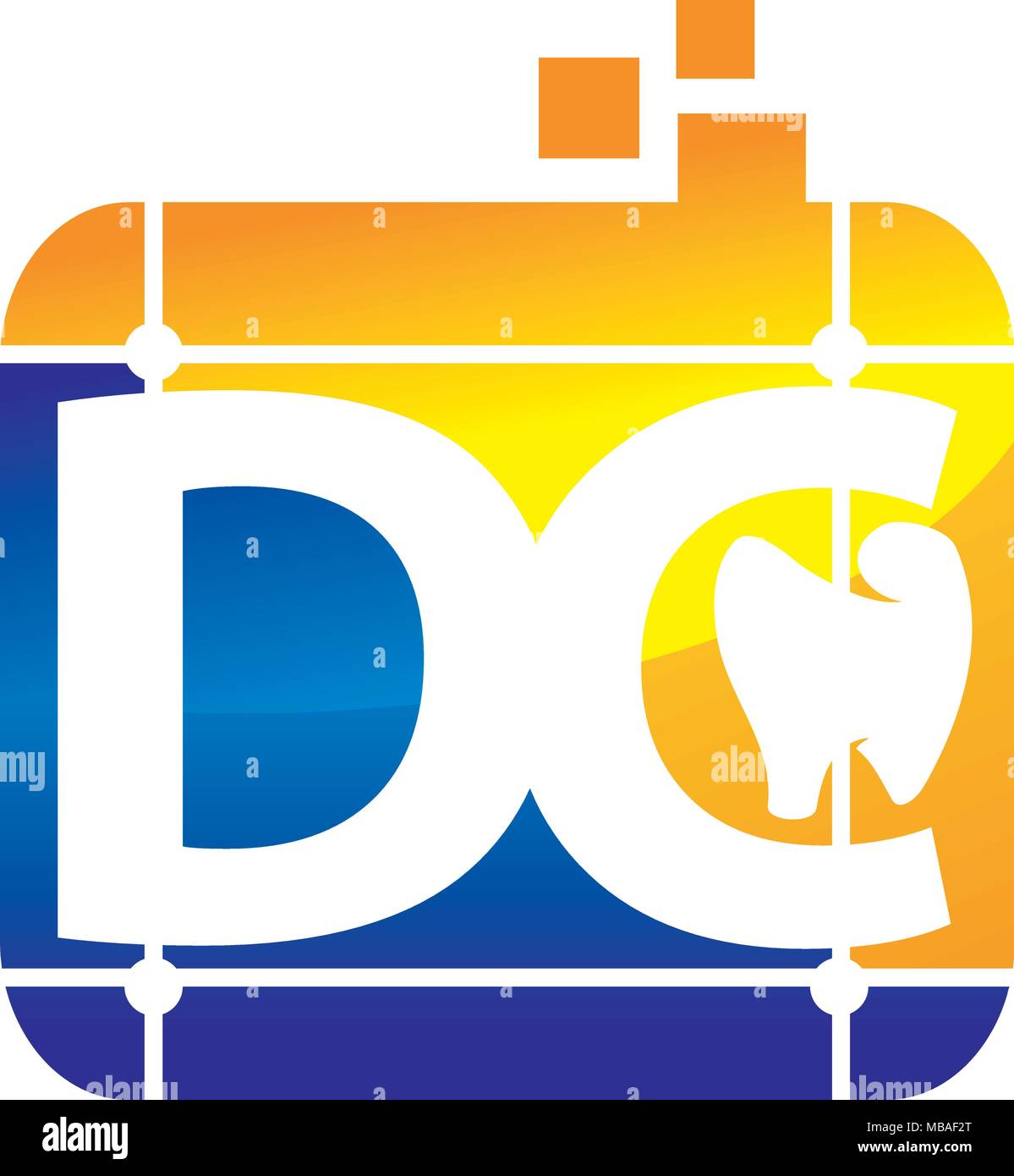 Letter DC precision accurate efficiency orthodontics Stock Vector Image ...