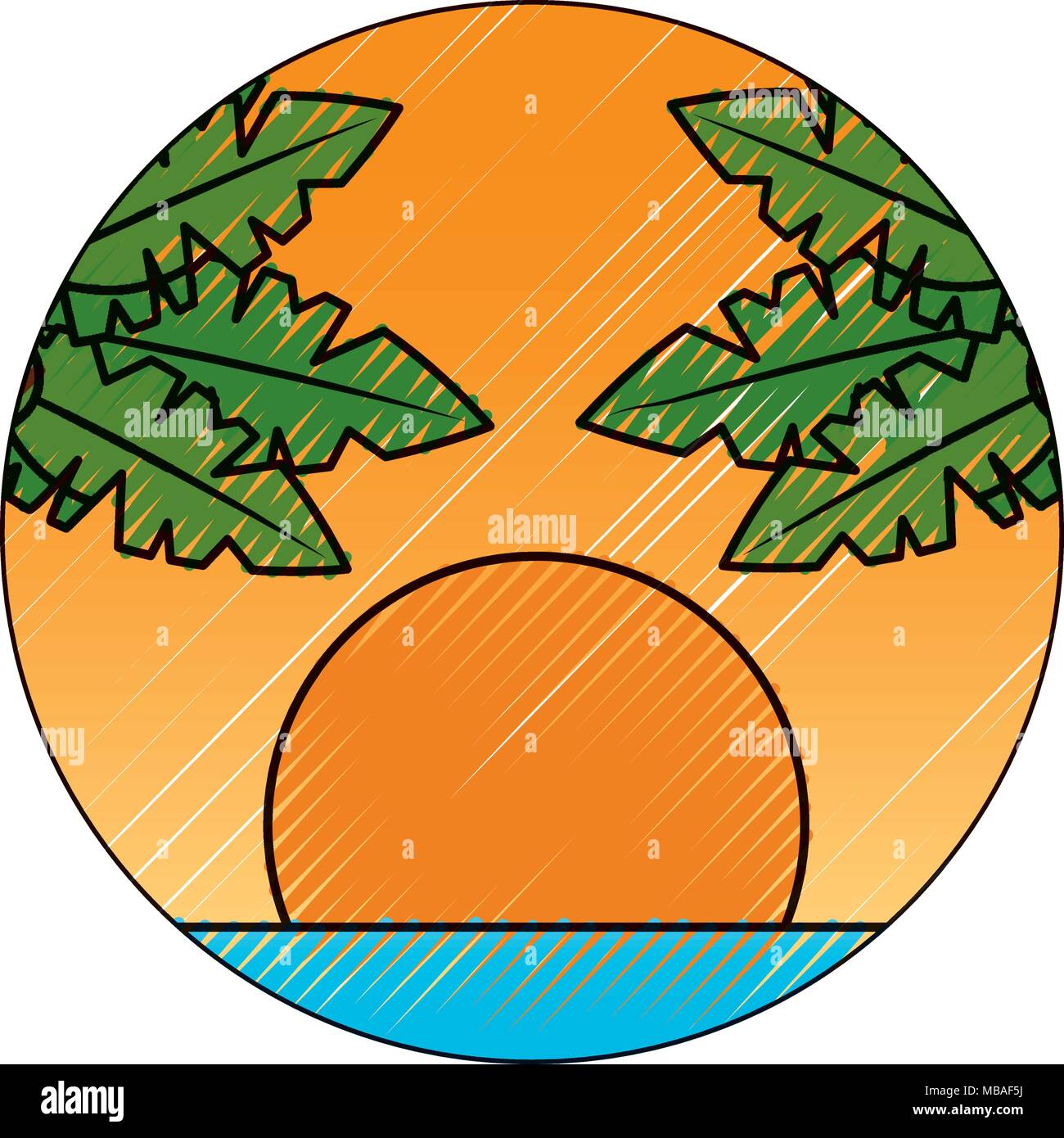 tropical seascape day scene Stock Vector Image & Art - Alamy