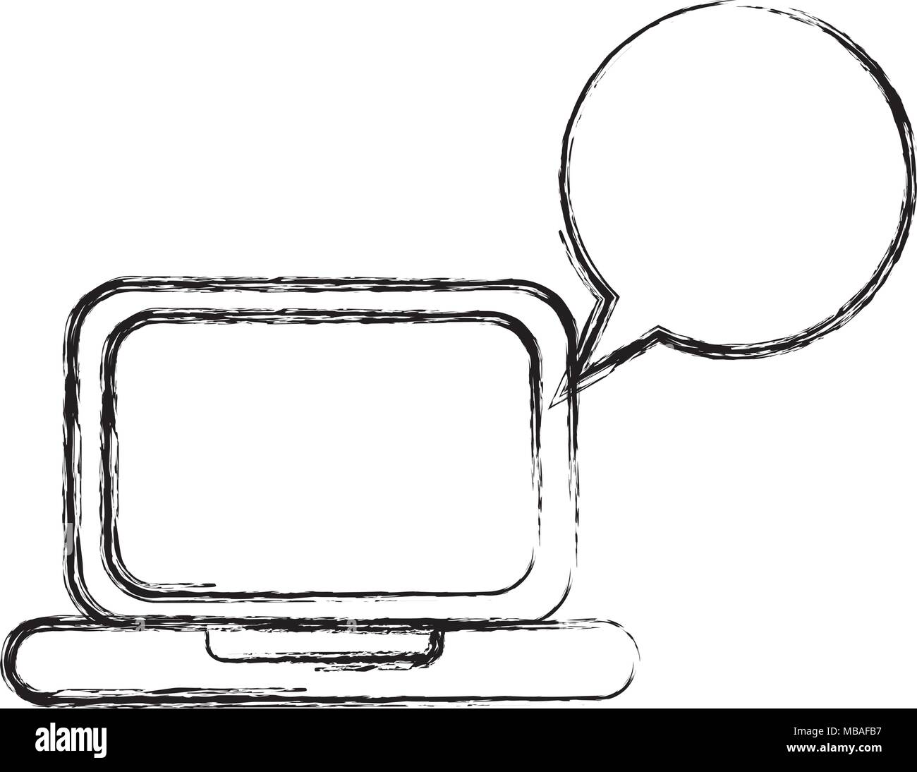 Laptop computer device speech bubble Stock Vector Images - Alamy