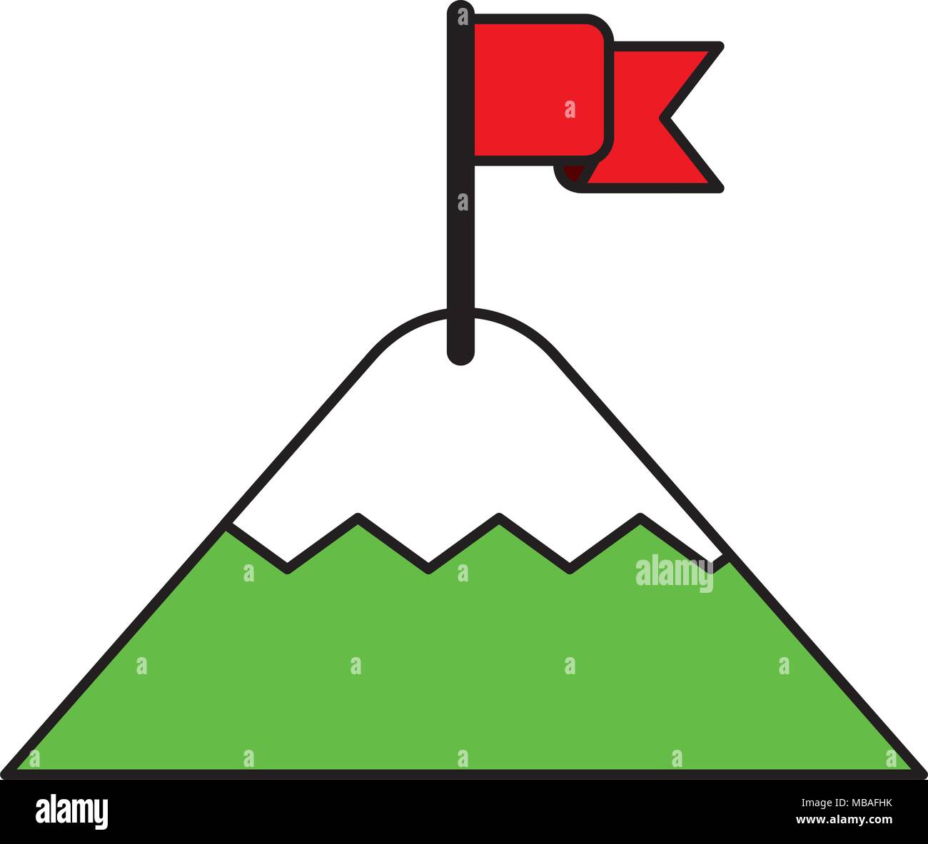 mountain with flag on top Stock Vector Image & Art - Alamy