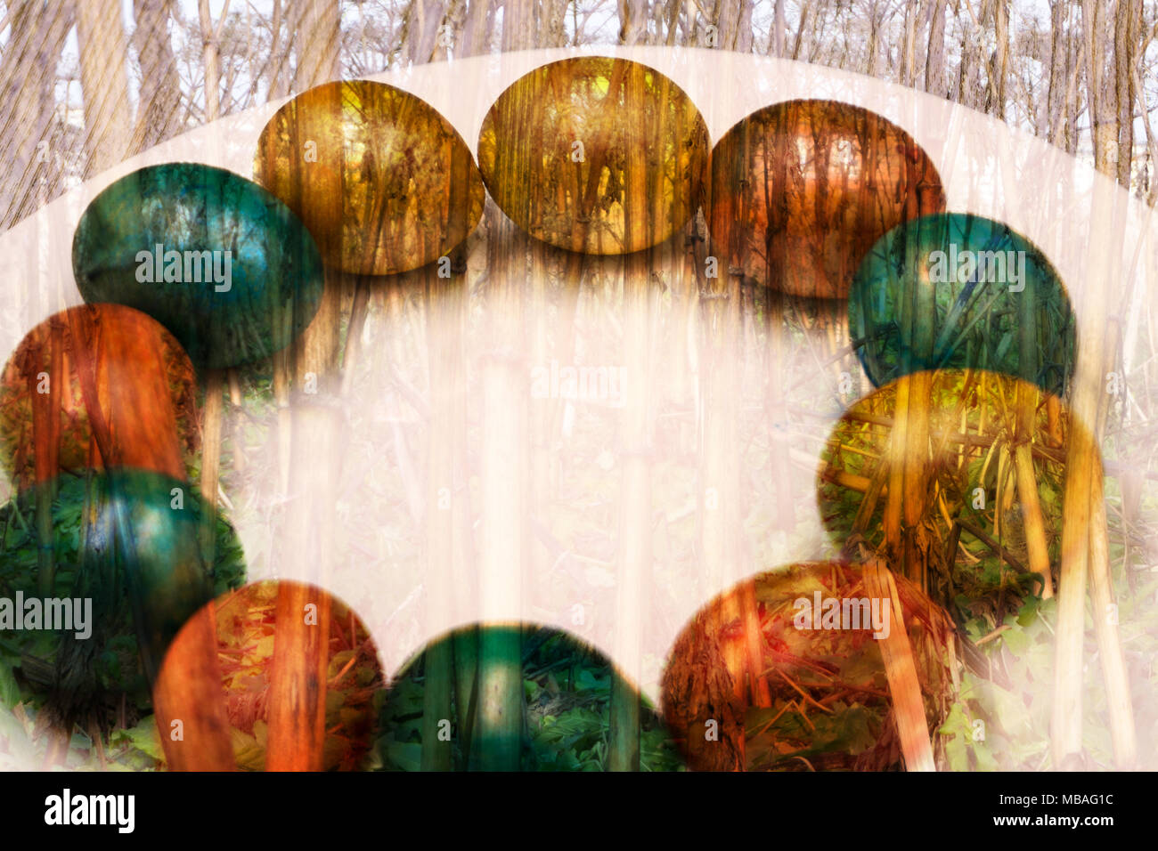 Easter set spots stripes symbol tradition craft Stock Photo - Alamy