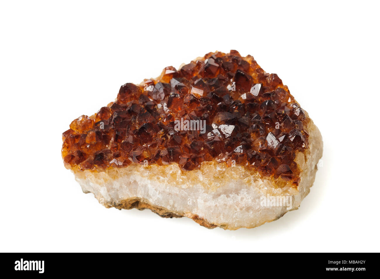 Citrine quartz, mineral stone isolated on white background Stock Photo ...