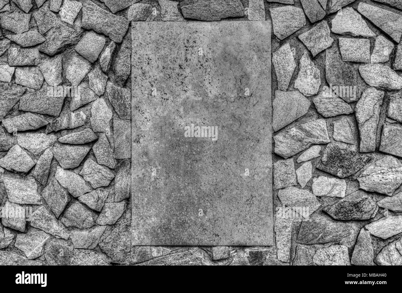 Stylish stone wall background in black and white Stock Photo - Alamy