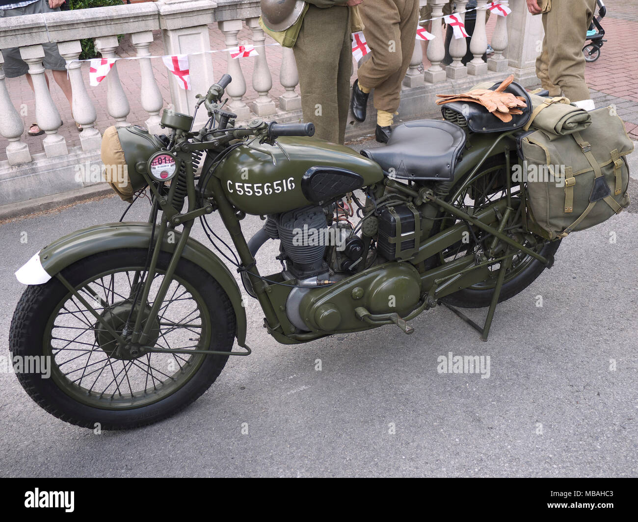 WWII motorbike at Woodhall Spa's 1940's weekend Stock Photo - Alamy