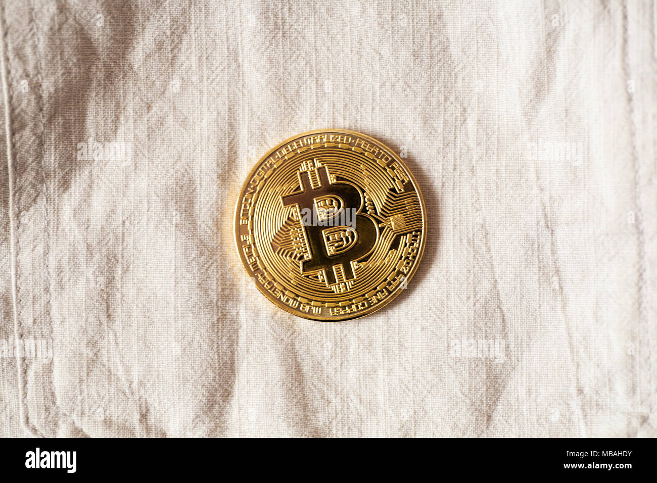 bitcoin logo gold coin last bitcoin symbol Stock Photo - Alamy