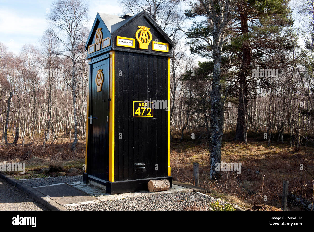 AA telephone box 472 at Cambus o'May, Ballater, Deeside, Aberdeenshire ...