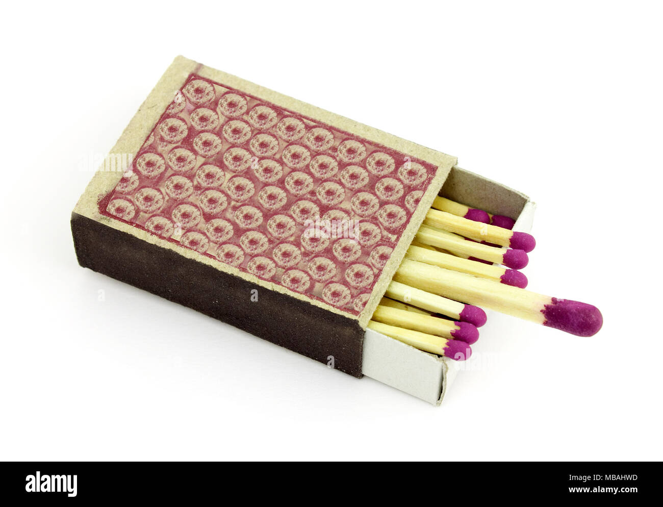 Lot of matches and one of them dominant Stock Photo - Alamy