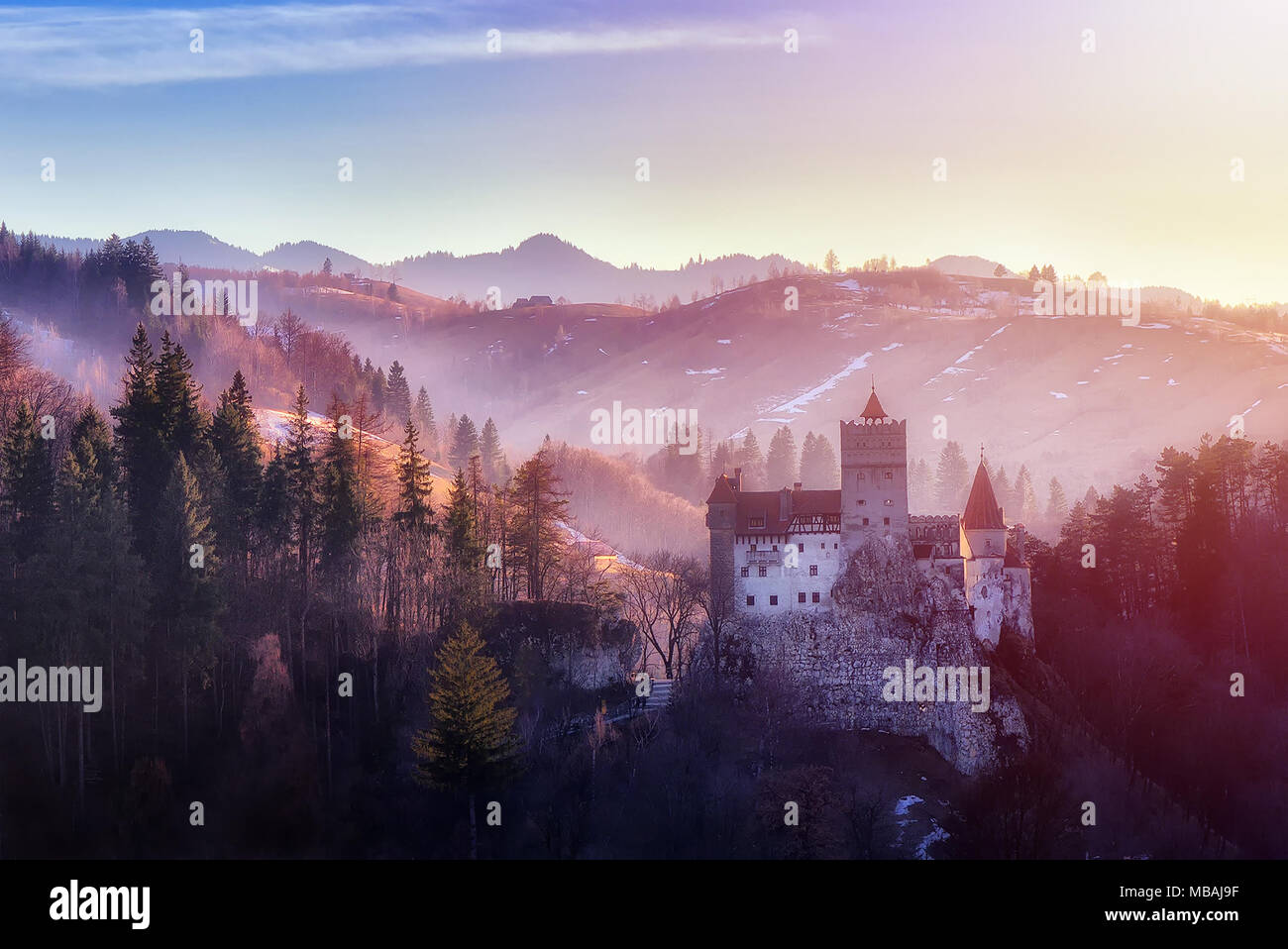 Bran or Dracula Castle in Transylvania, Romania. The castle is located ...