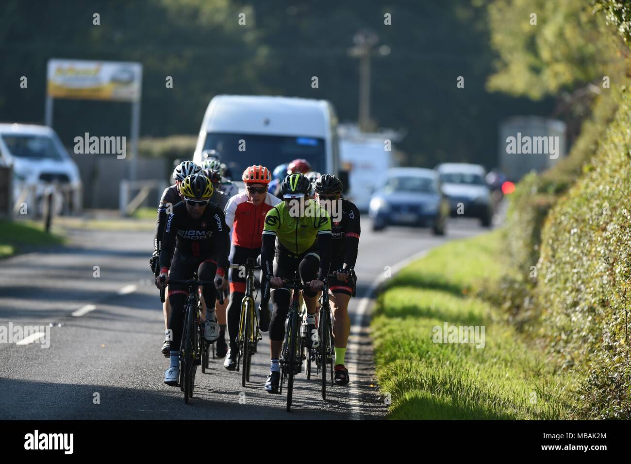 Group of cyclists on endurance road race Stock Photo - Alamy
