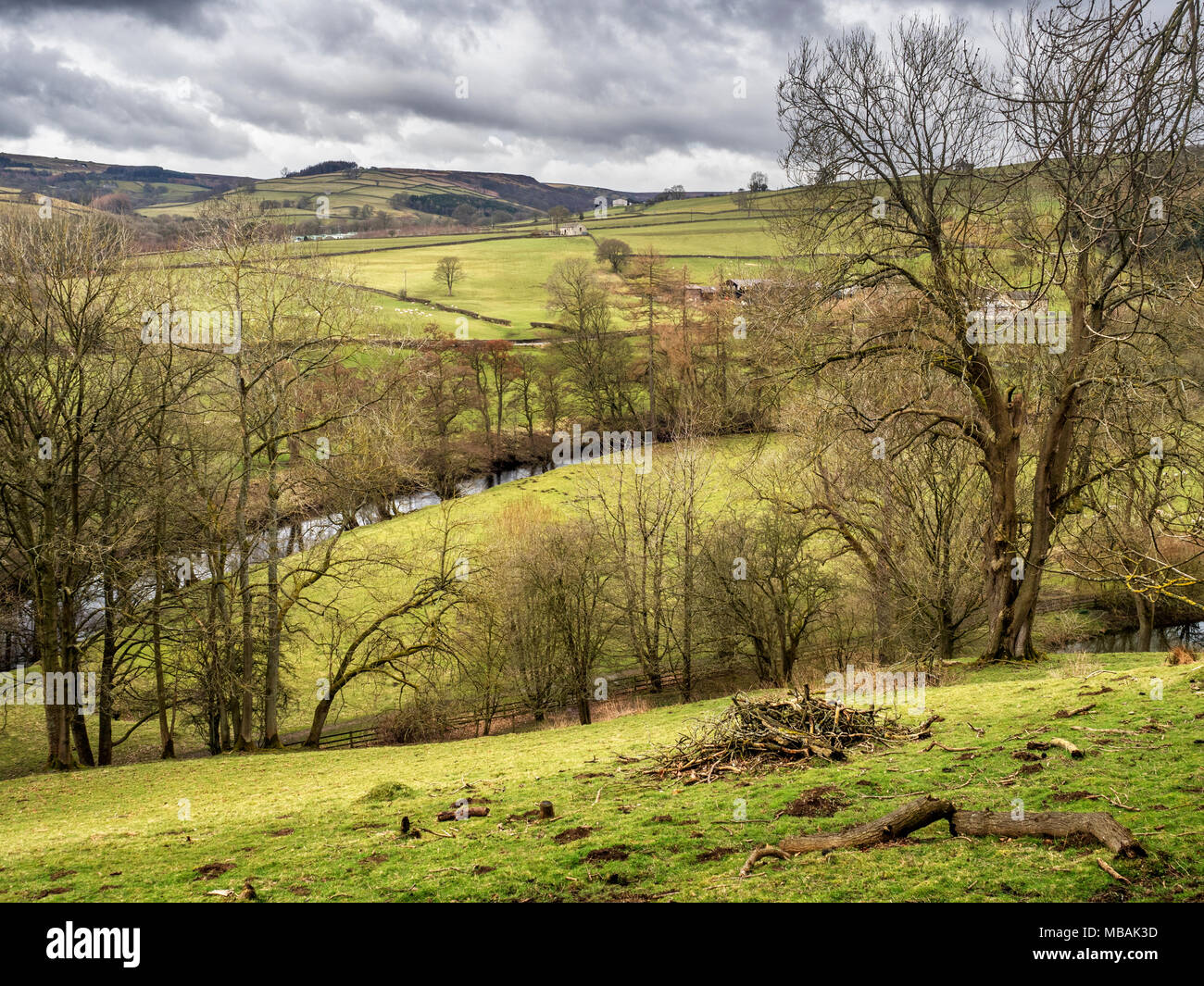 Nidderdale from Wath Road near Pateley Bridge North Yorkshire England ...