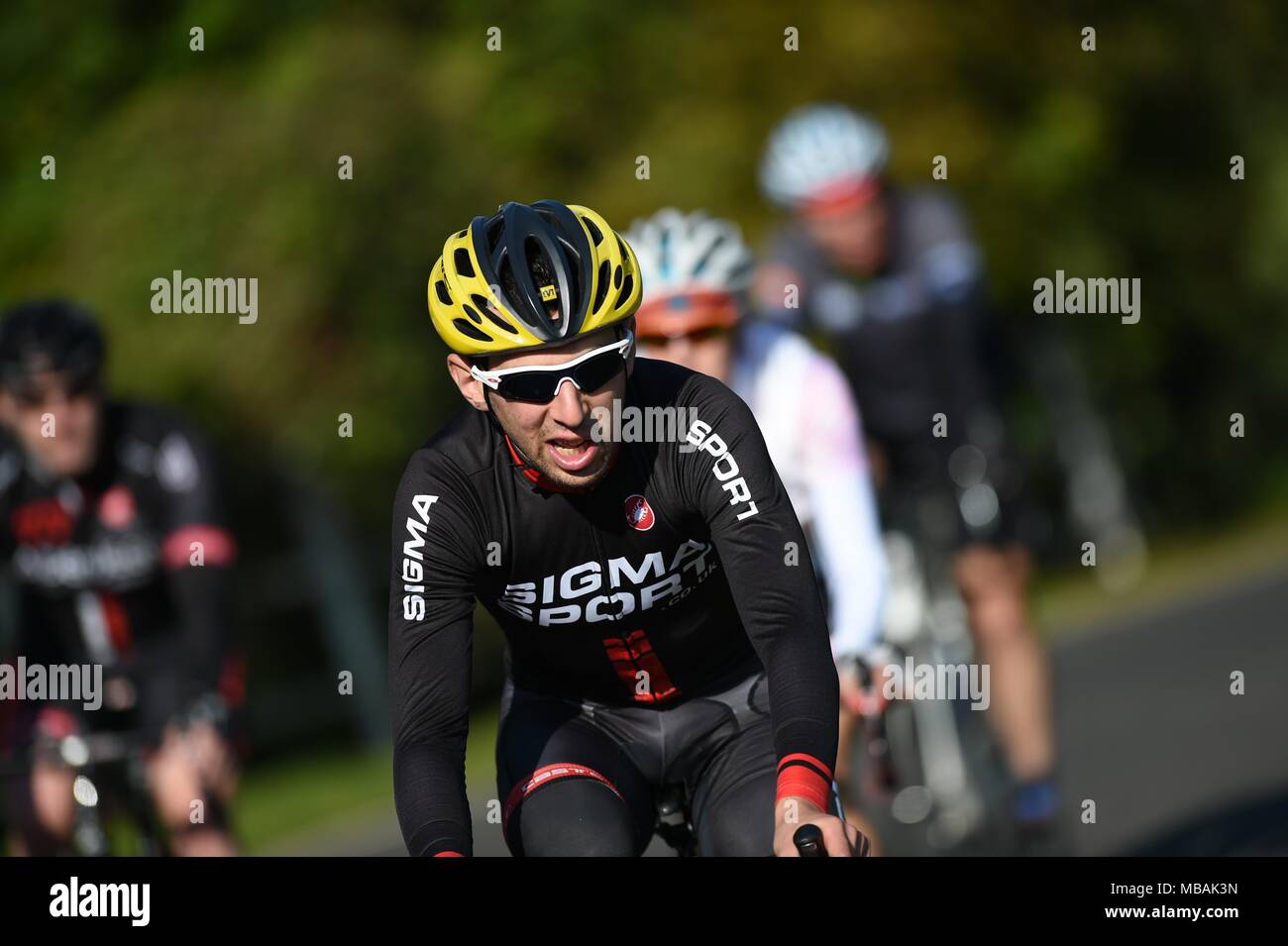 Group of cyclists on endurance road race Stock Photo - Alamy